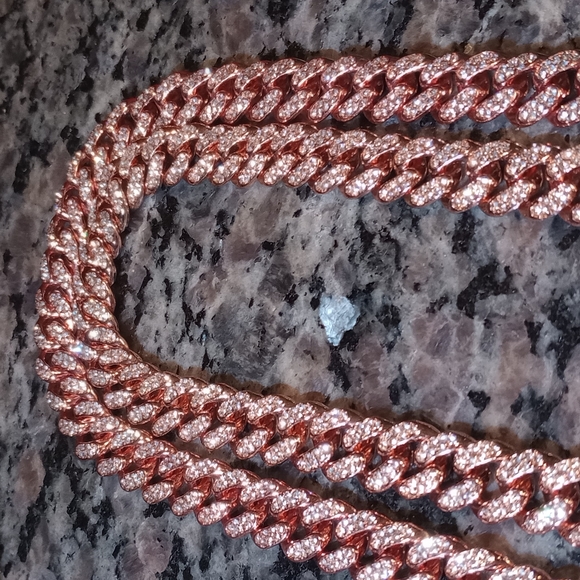 Accessories | Rare Royalty Rose Gold Set 26in And 18in Cuban Link Chain ...